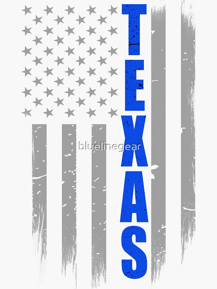 "Texas Thin Blue Line American Flag" Sticker for Sale by bluelinegear ...