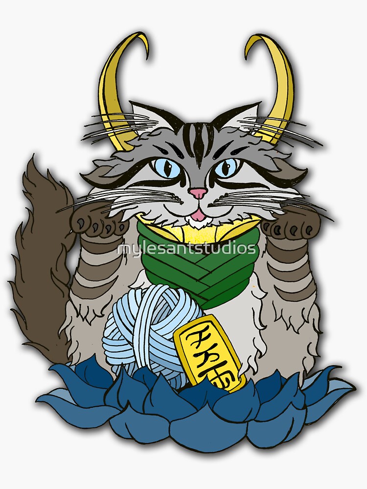"Loki Cat" Sticker by mylesantstudios | Redbubble