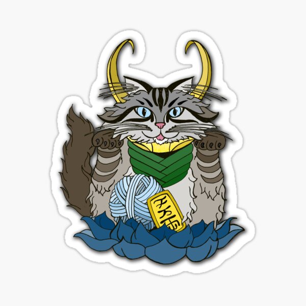 "Loki Cat" Sticker by mylesantstudios | Redbubble