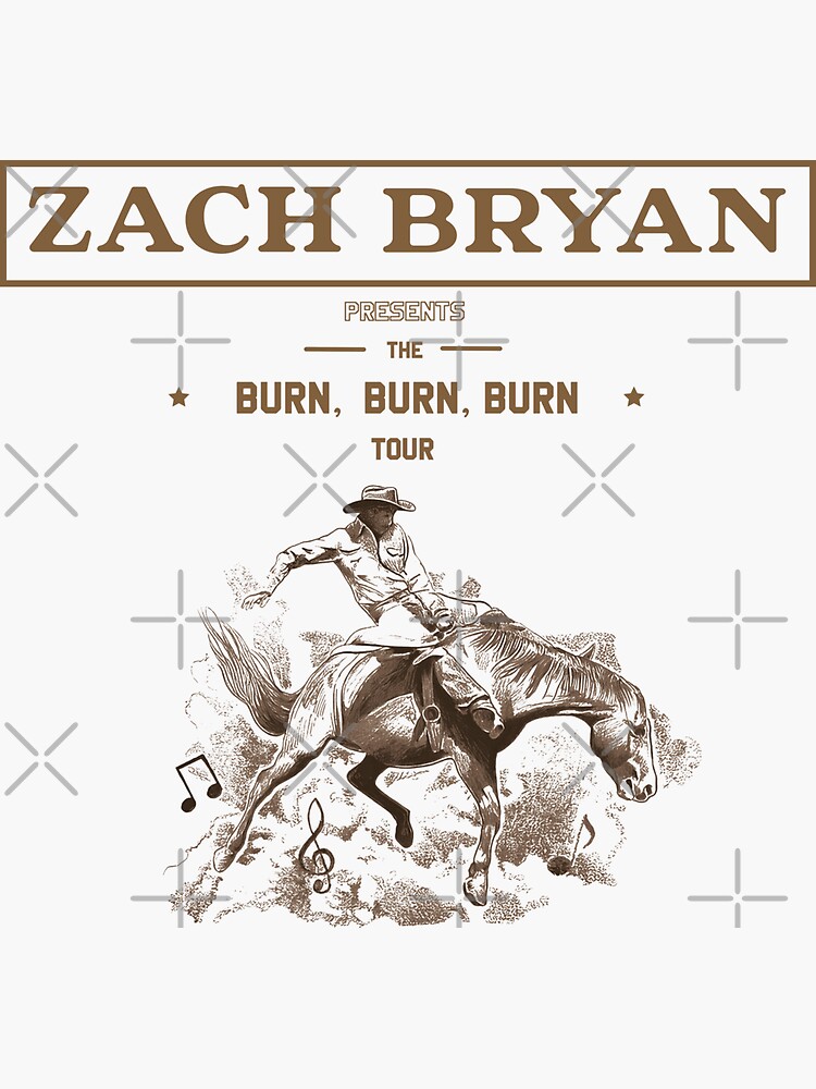 "The Burn Burn Burn Tour 2023 zach bryan" Sticker for Sale by 112k3 ...
