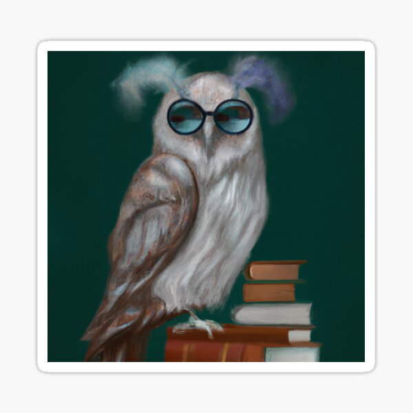 "Cute Looking Librarian Owl" Sticker for Sale by MerchGiants | Redbubble
