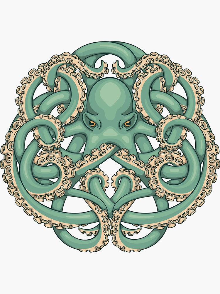 "Octopus Emblem Green" Sticker for Sale by JadaFitch | Redbubble