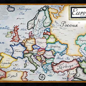 "Endonym Map of Europe; Europe Map 2023 in Native Languages" Sticker ...