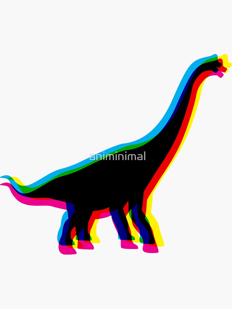 "CMYK brachiosaurus" Sticker for Sale by animinimal | Redbubble