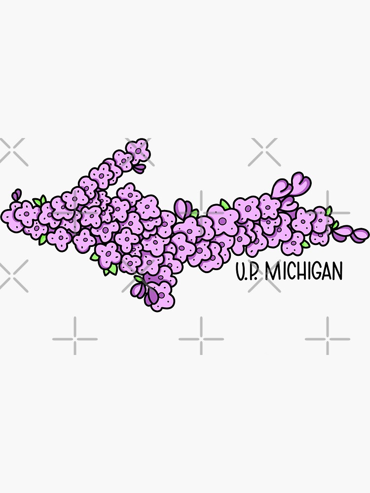 "Michigan Lilac Upper Peninsula" Sticker for Sale by JoyfulDaisy ...