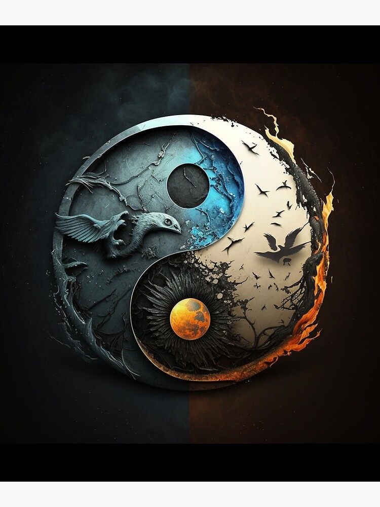 El Bien Y El Mal Logo Yin Yang Symbol With A Heart. Symbolic For Love,