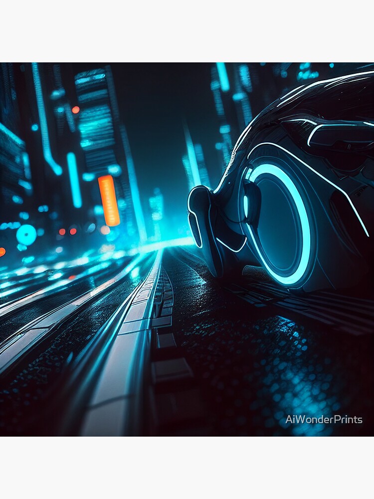 "The World of Tron" Sticker for Sale by AiWonderPrints | Redbubble