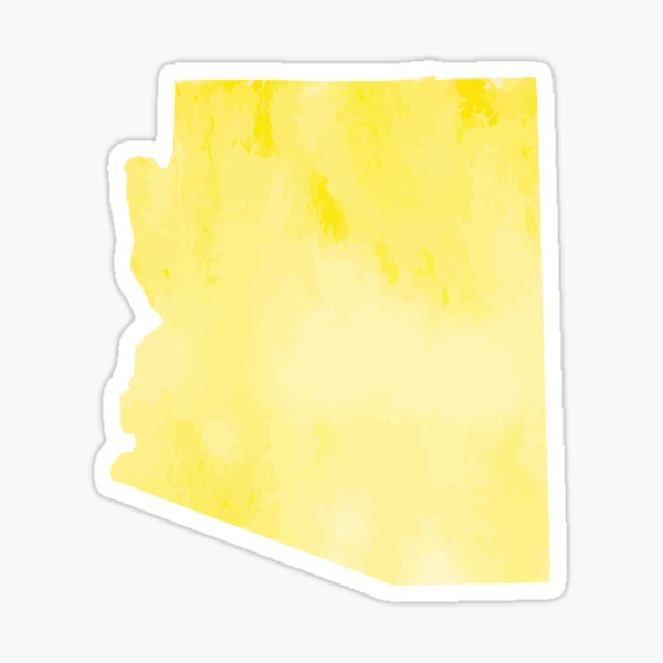 "Yellow Watercolor Arizona" Sticker for Sale by kevgib | Redbubble