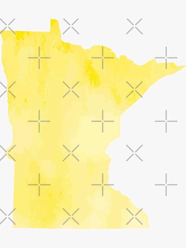 "Yellow Watercolor Minnesota" Sticker by kevgib | Redbubble