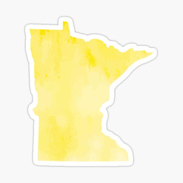 "Yellow Watercolor Minnesota" Sticker by kevgib | Redbubble