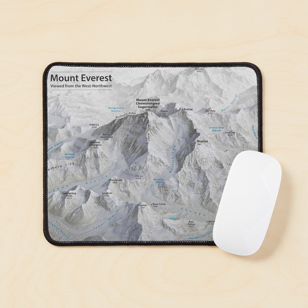 "Mount Everest 3D Map with Data Hights Annotation" Poster for Sale by ...