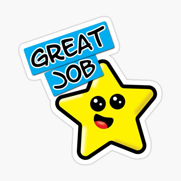 "Great Job Stars" Sticker for Sale by cpolleydesign | Redbubble