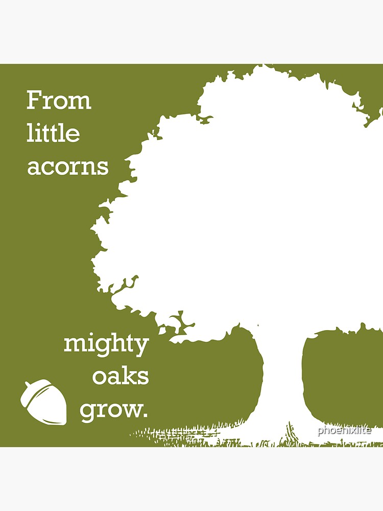 "From little acorns mighty oaks grow" Sticker for Sale by phoenixlite ...