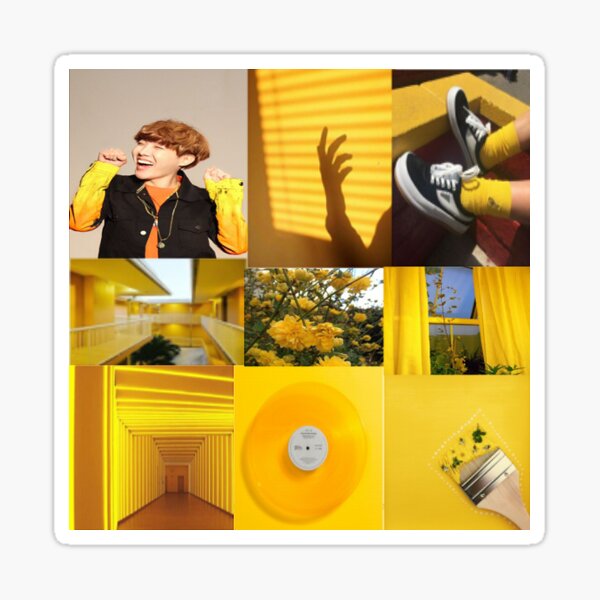 "Yellow J-Hope Aesthetic (BTS)" Sticker for Sale by peachmintinc ...