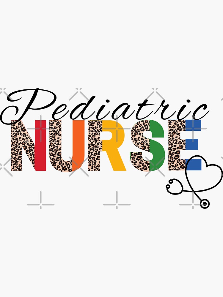 "Pediatric Nurse Leopard Print Rainbow (for light backgrounds)" Sticker ...