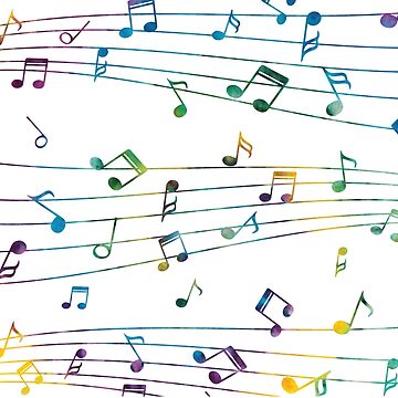 "Colorful Tie Dye Music Notes On A Staff" Sticker for Sale by ...