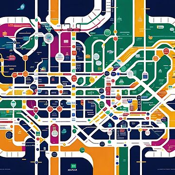 "Spoof City Subway Map Transport System" Sticker for Sale by Linkbekka ...