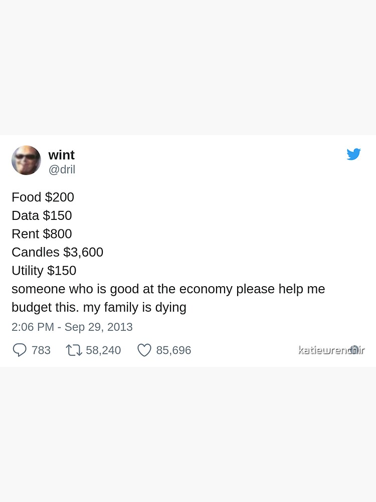 Pegatina «Dril tweet - velas» de katiewrenchir | Redbubble