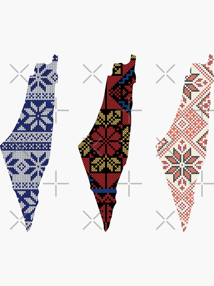 "Map of Palestine Tatreez Art Stickers, Palestinian Traditional ...