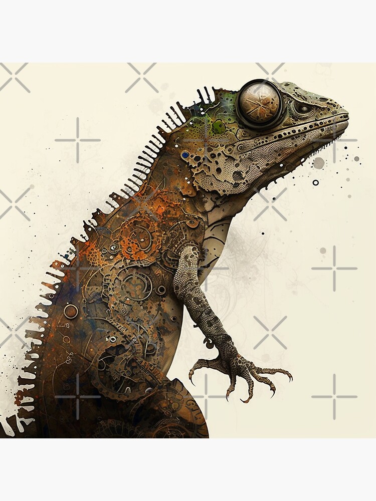 "Steampunk Animals - Mechanical Lizard" Sticker for Sale by MindAsylum ...