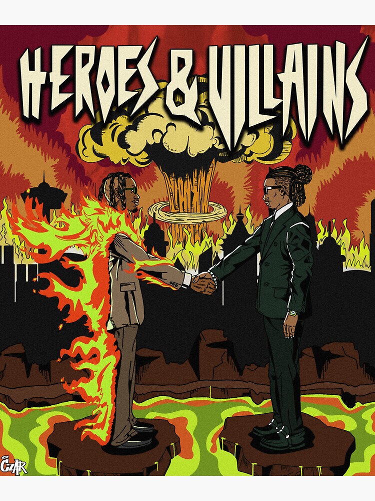 "Metro Boomin Heroes and Villains" Sticker for Sale by tzzar | Redbubble