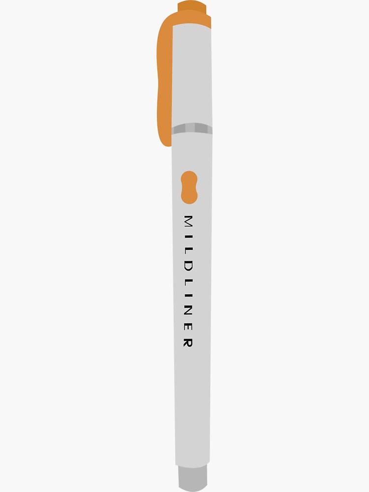 "Orange Mildliner Pen" Sticker by notwithoutbooks | Redbubble
