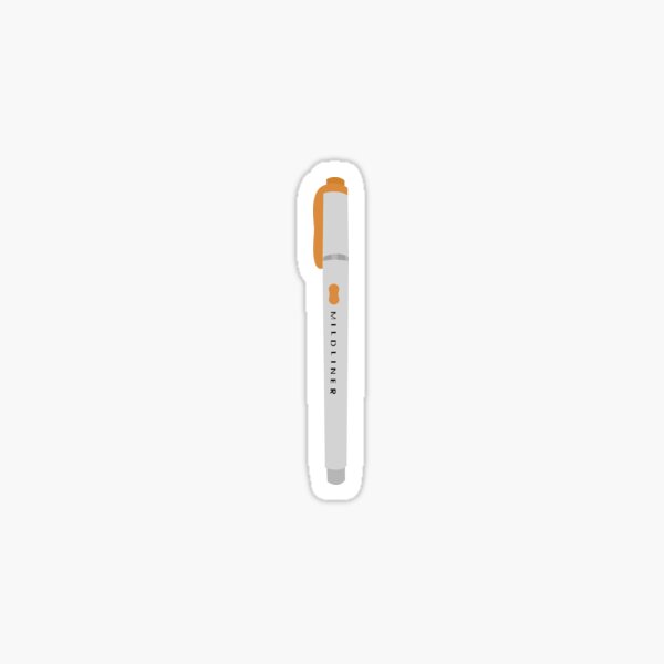 "Orange Mildliner Pen" Sticker by notwithoutbooks | Redbubble