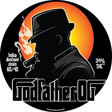"Godfather OG Cannabis Strain Art " Sticker for Sale by kushcoast ...