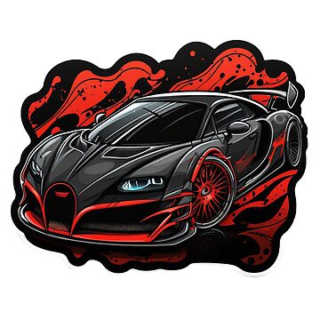 "Black and Red Bugatti Chiron Sticker" Sticker for Sale by CxrtifiedAZ ...