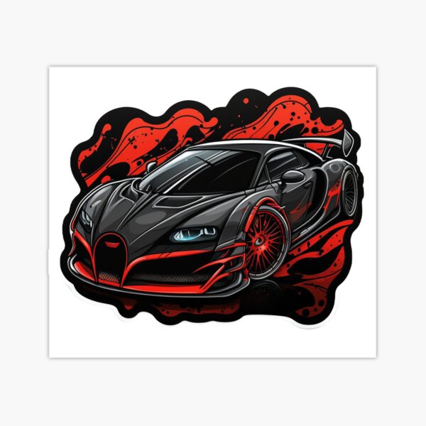 "Black and Red Bugatti Chiron Sticker" Sticker for Sale by CxrtifiedAZ ...