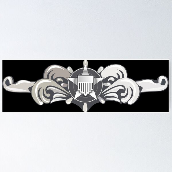 "USCG - Cutterman Badge - Enlisted - Silver wo Txt" Poster for Sale by ...