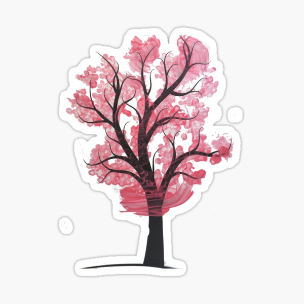 "Japanese sakura tree" Sticker for Sale by Hosastore | Redbubble
