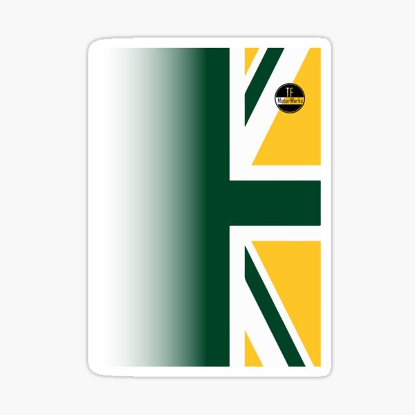 "British racing green UK flag with logo" Sticker for Sale by ...