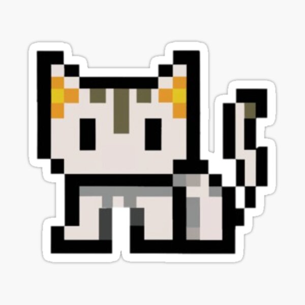 "Gemma The Pixel Cat" Sticker for Sale by CrashingBirch | Redbubble