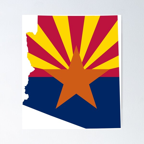 "State of Arizona and Arizona Flag" Poster for Sale by NewNomads ...