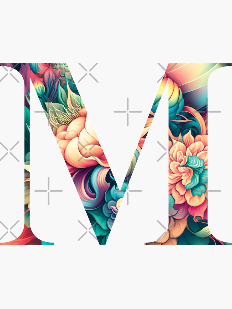"Monogram letter "M"" Sticker by GraphicLetters | Redbubble