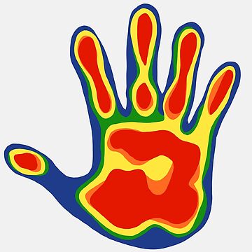"thermal hand" Sticker for Sale by morgananjos | Redbubble