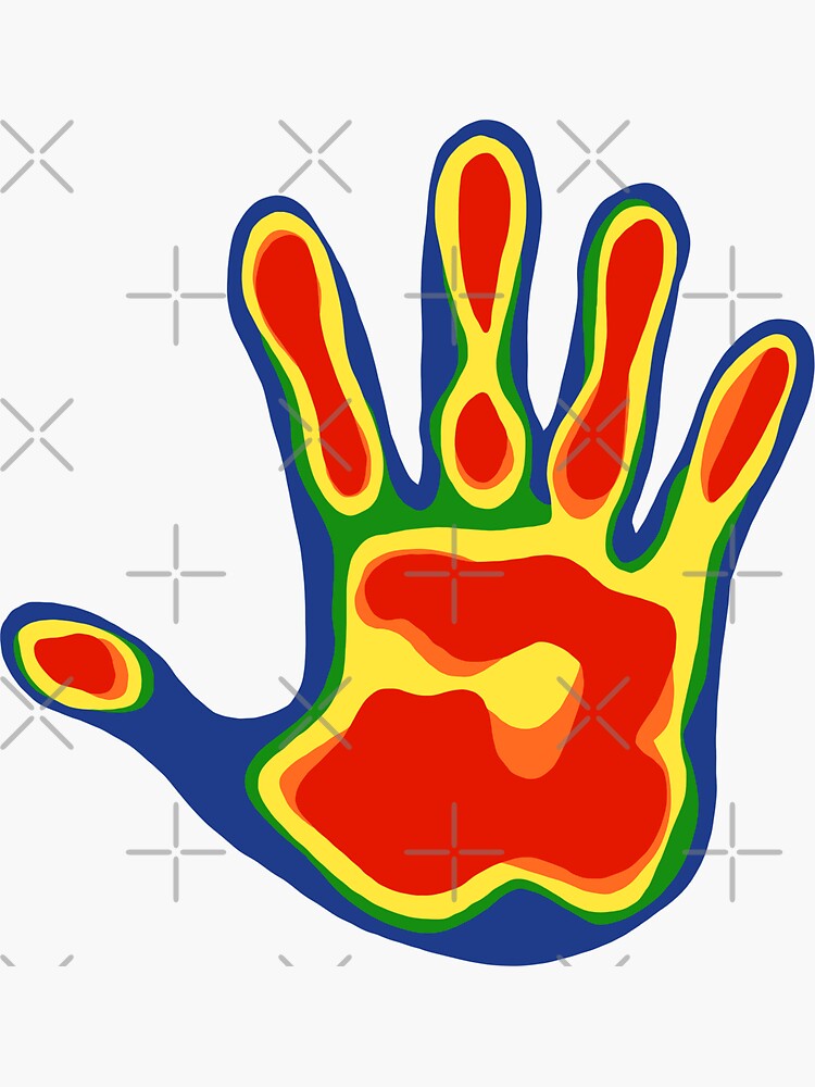 "thermal hand" Sticker for Sale by morgananjos | Redbubble