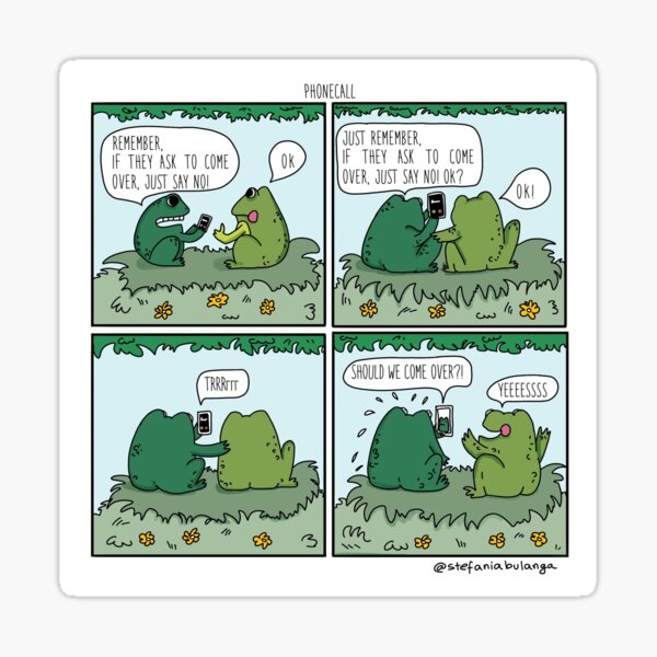 "Frog and toad comic " Sticker for Sale by StefaniaBulanga | Redbubble