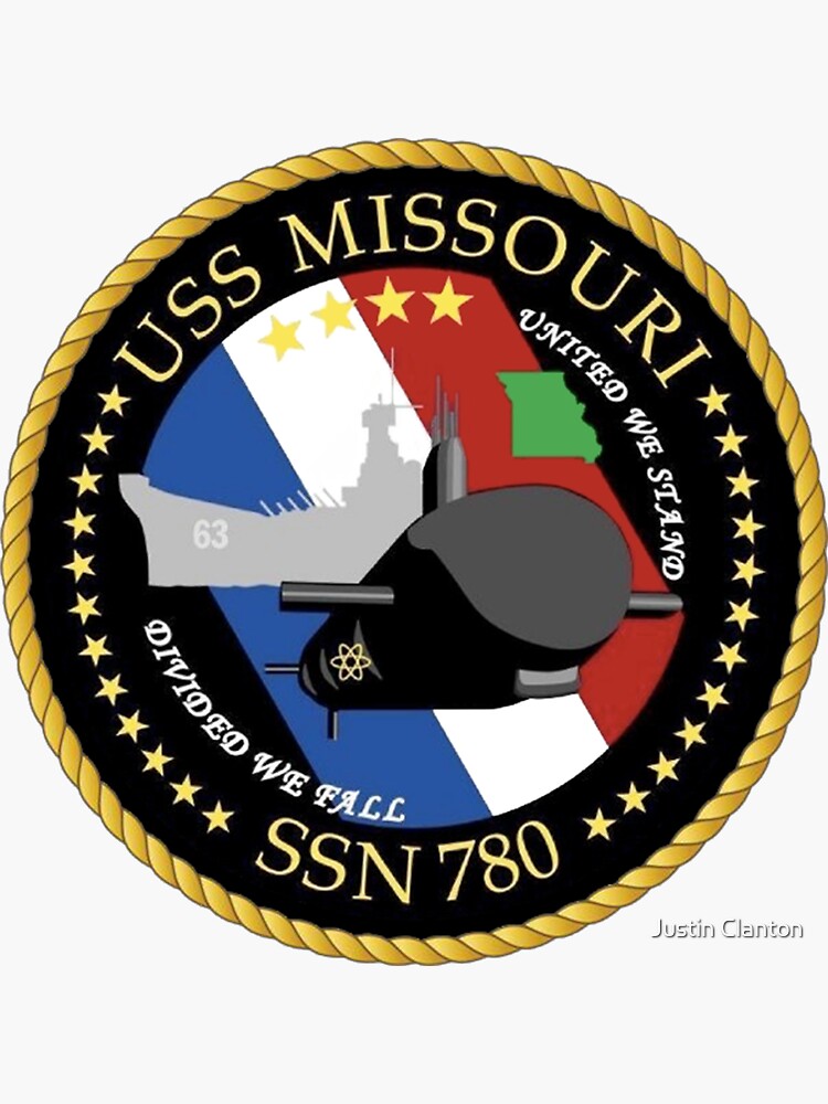 "USS Missouri ( SSN 780 ) Crest" Sticker for Sale by Justin Clanton ...