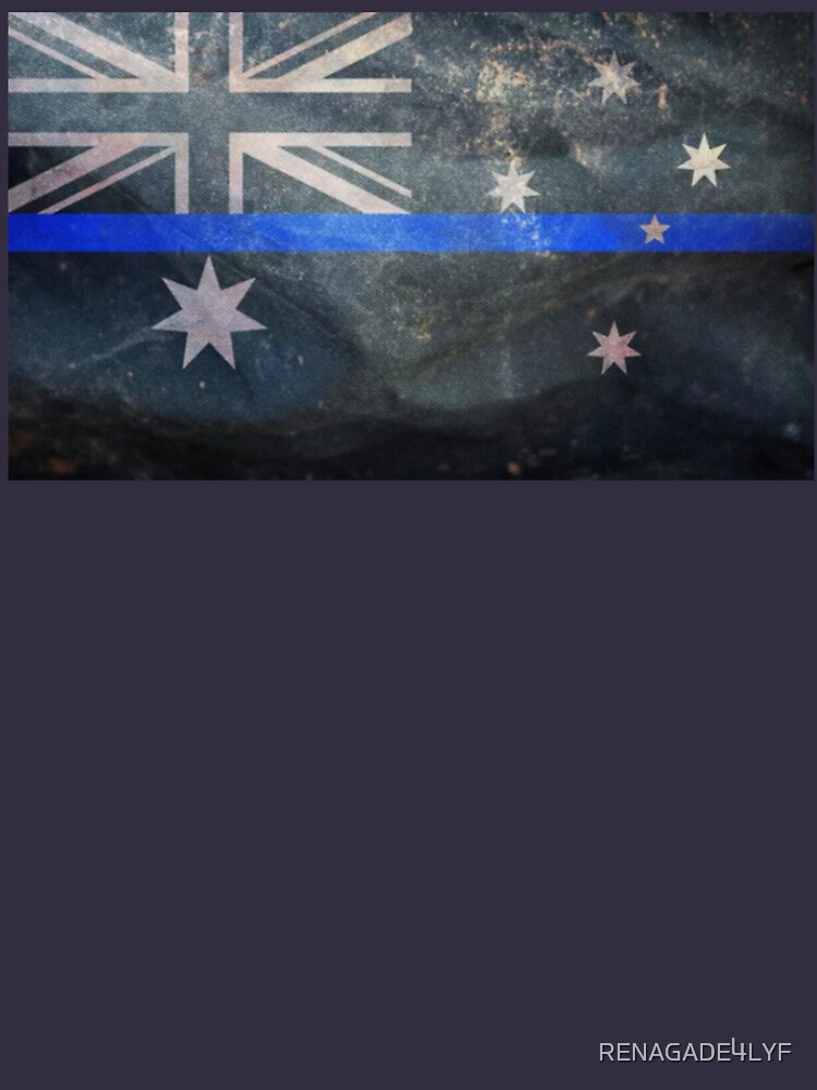 " Australian Faded Thin Blue Line Flag -Thin Blue Line" Essential T ...