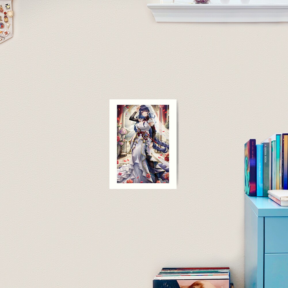 "Raiden Shogun Genshin Impact Waifu Wedding Dress" Art Print for Sale ...