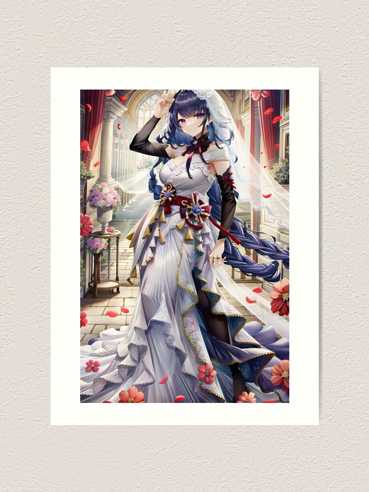 "Raiden Shogun Genshin Impact Waifu Wedding Dress" Art Print for Sale ...