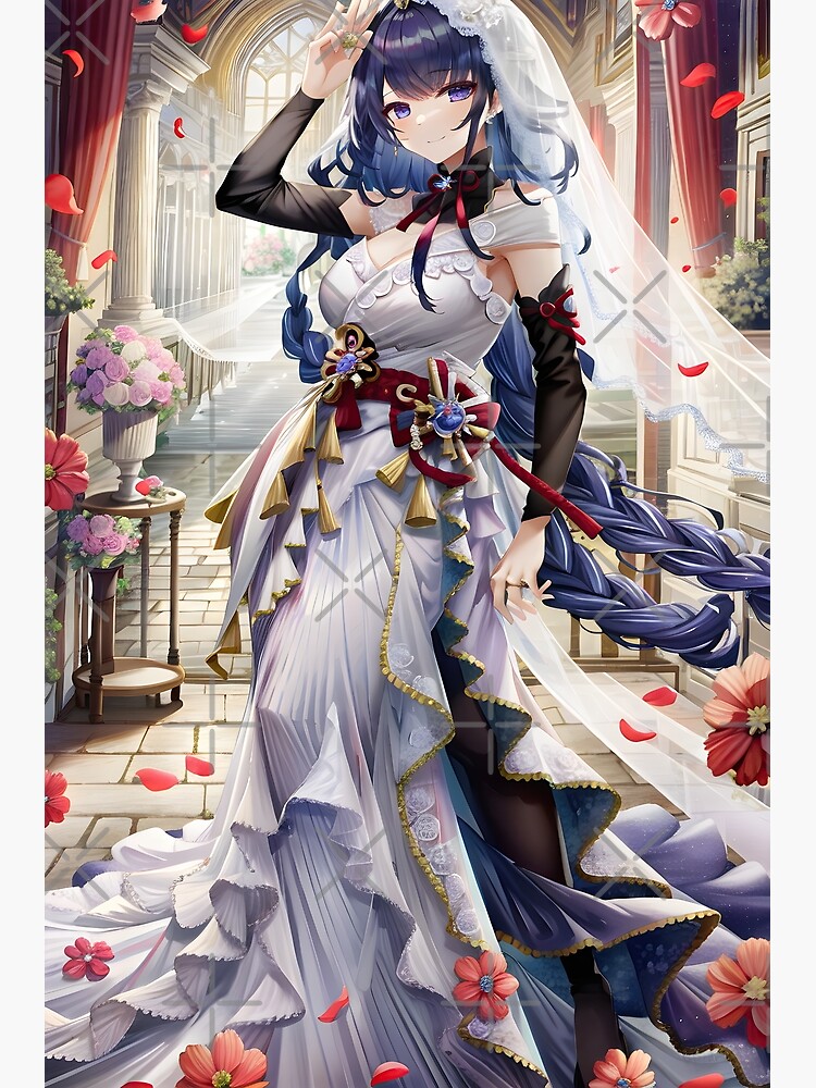 "Raiden Shogun Genshin Impact Waifu Wedding Dress" Art Print for Sale ...