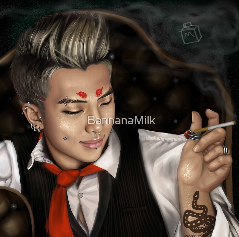 "Bts punk Namjoon digital painting" by BannanaMilk | Redbubble