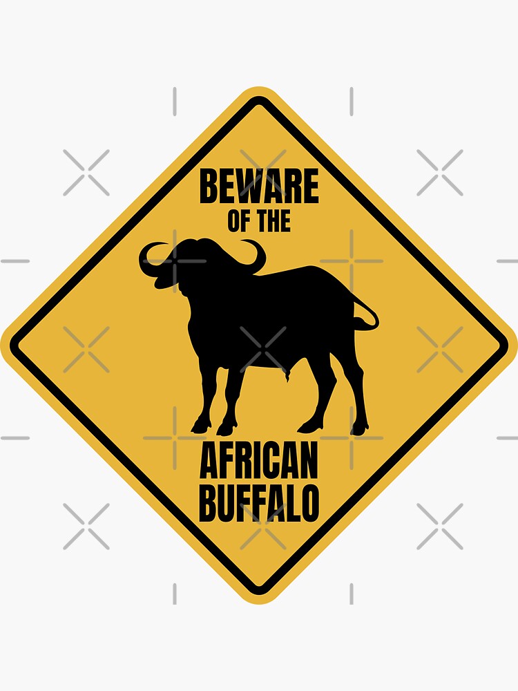 "African buffalo Cape buffalo Road Sign" Sticker for Sale by GEEK ...
