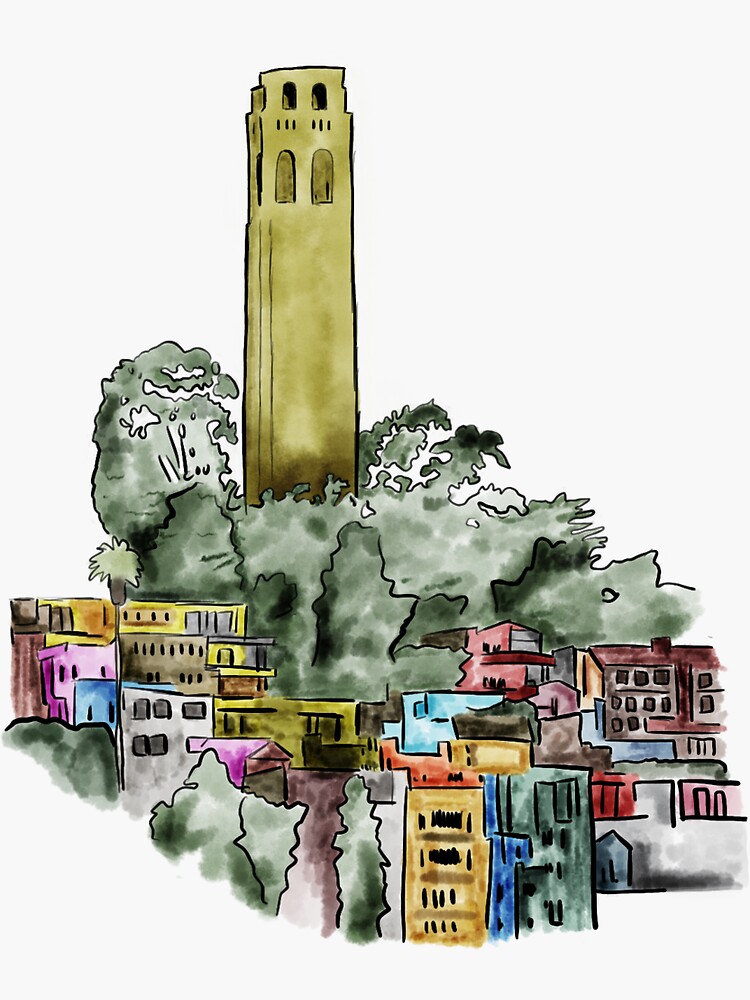 "Coit Tower" Sticker for Sale by megnance27 | Redbubble