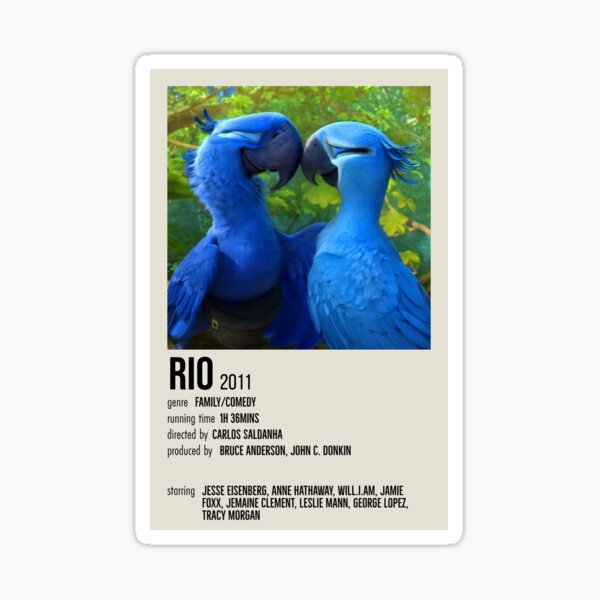 "Rio (2011) Poster" Sticker for Sale by Lucy Marrett | Redbubble