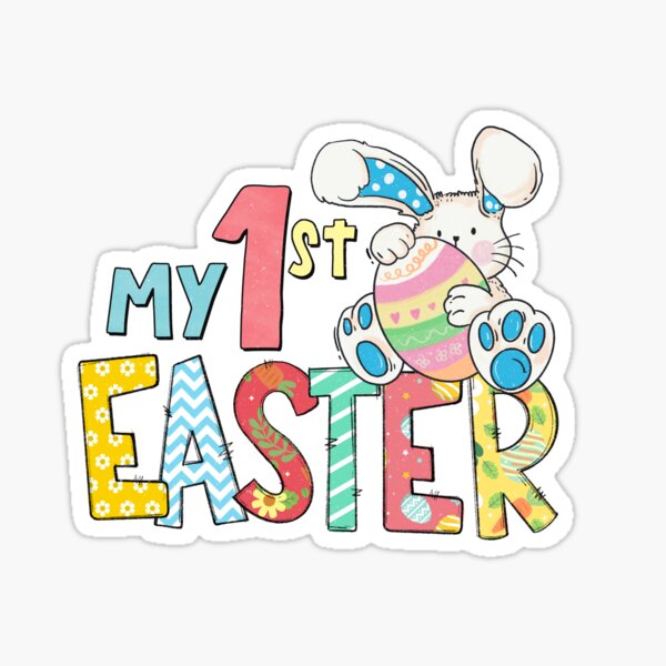 "My First Easter Boy Cute Drawing T-shirt " Sticker for Sale by ...
