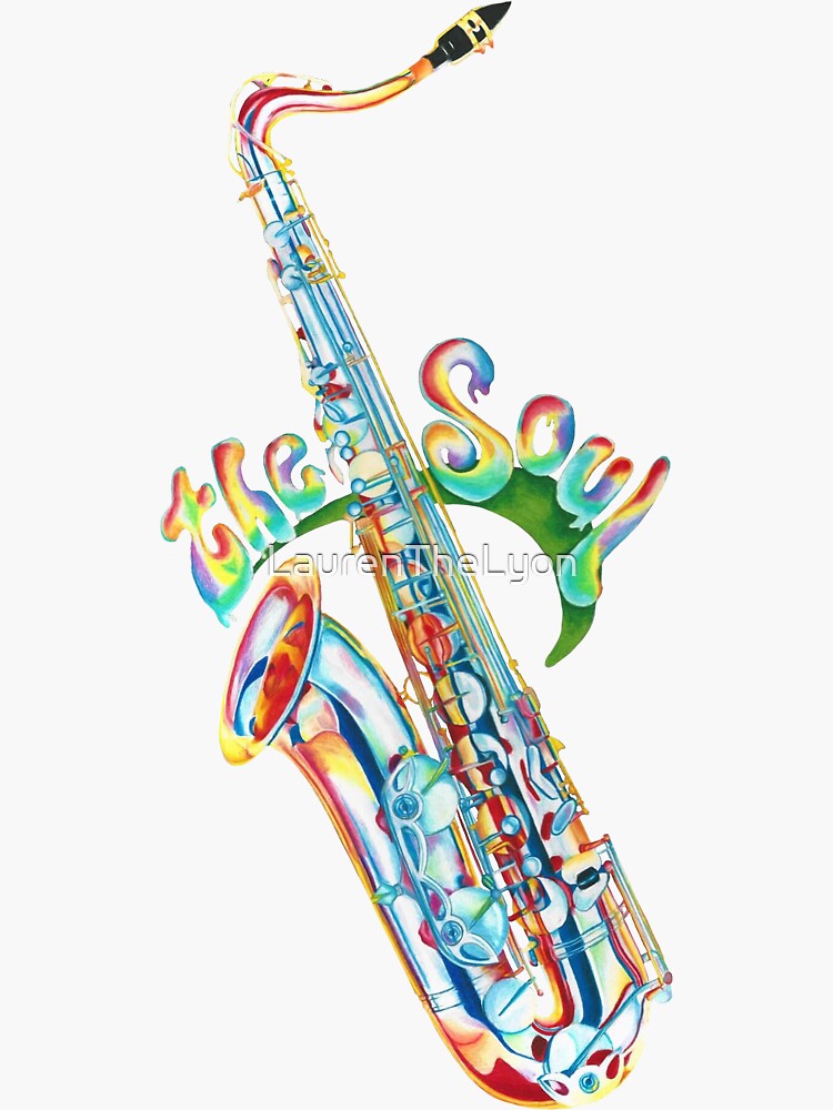 "Sax Sticker" Sticker for Sale by LaurenTheLyon | Redbubble